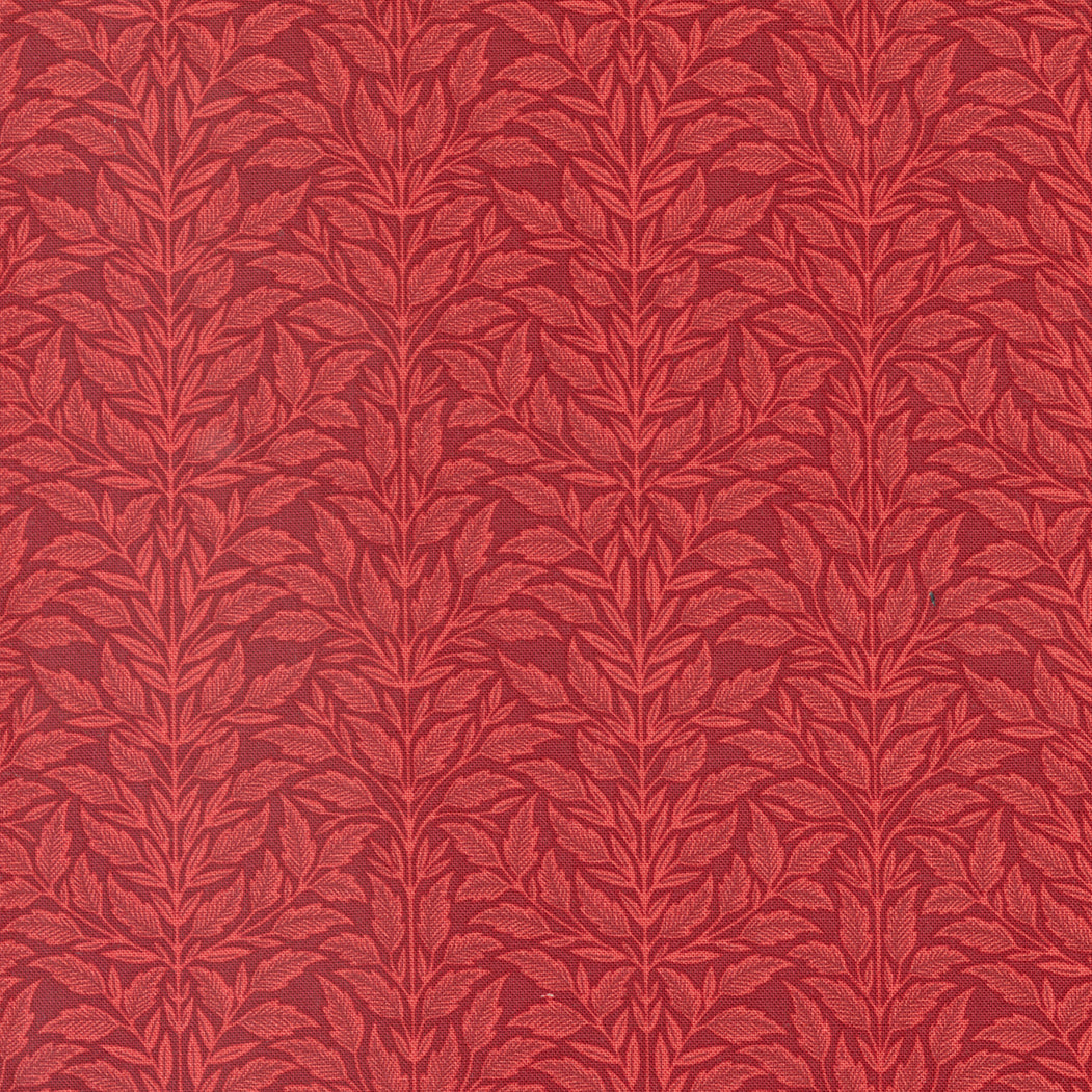 Flower Press Crimson Leaves Stripe By Katharine Watson Of Moda Fabrics