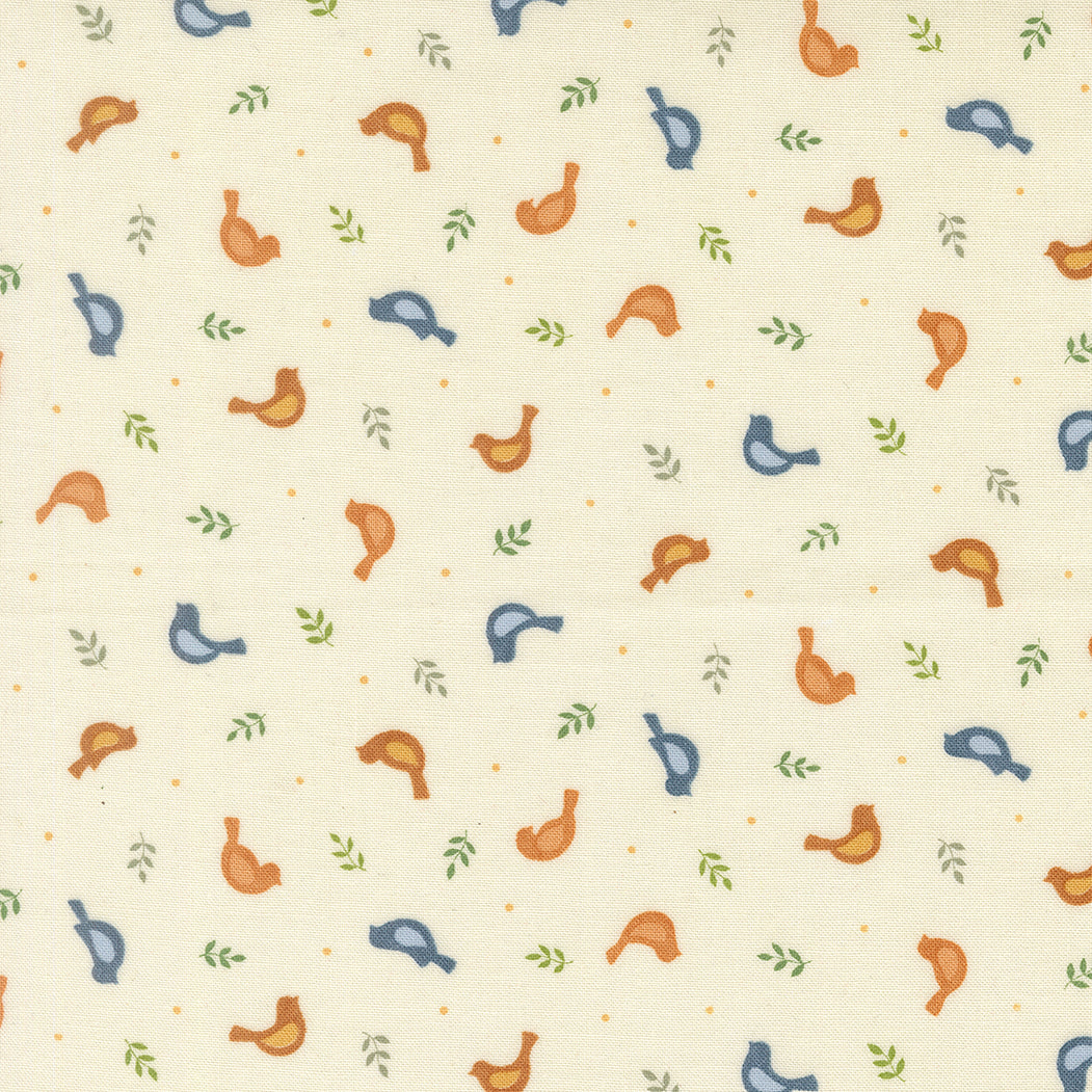 Family Tree Tossed Birds Warm White M5616411 by Deb Strain for Moda Fa ...