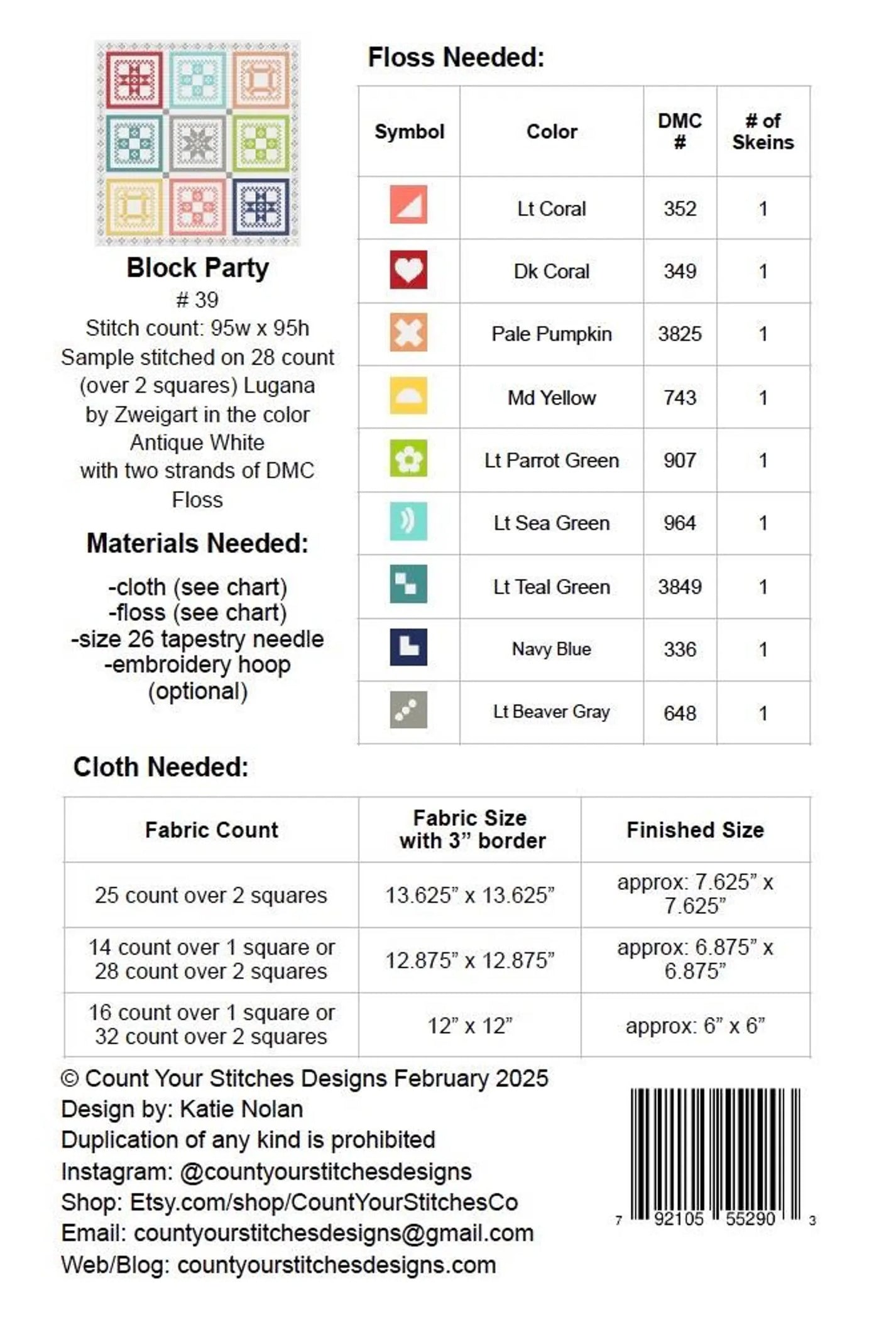 Block Party Cross Stitch Pattern by Count Your Stitches Designs – The ...