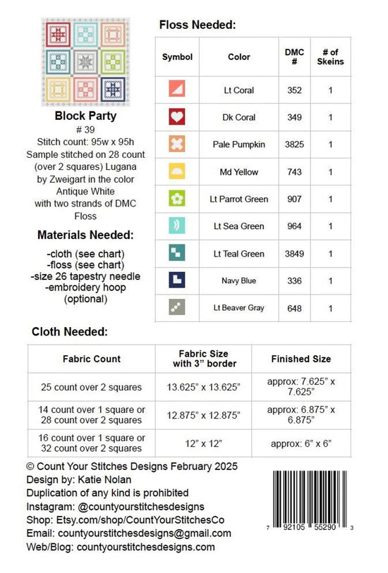 Block Party Cross Stitch Pattern by Count Your Stitches Designs – The ...
