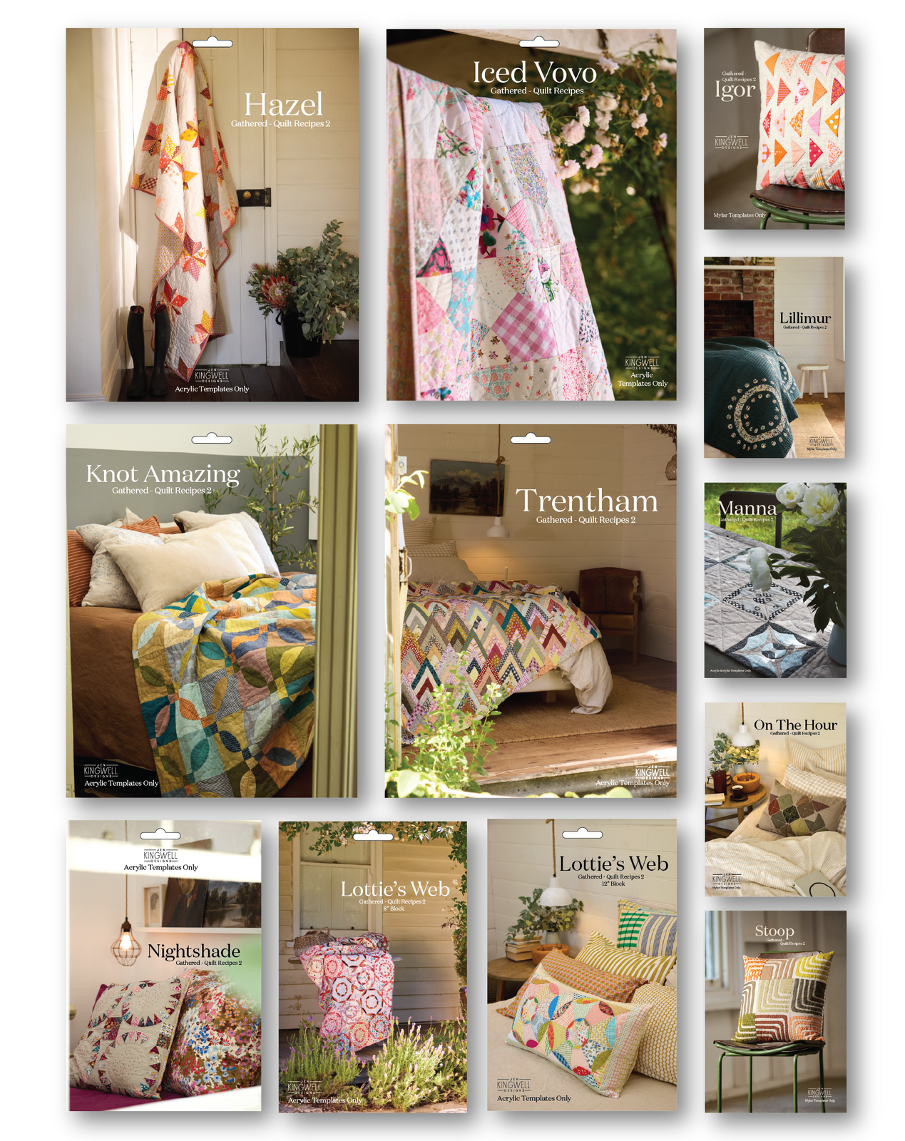 Gathered Quilt Recipes 2 Box Set Acrylic templates by Jen Kingwell ...