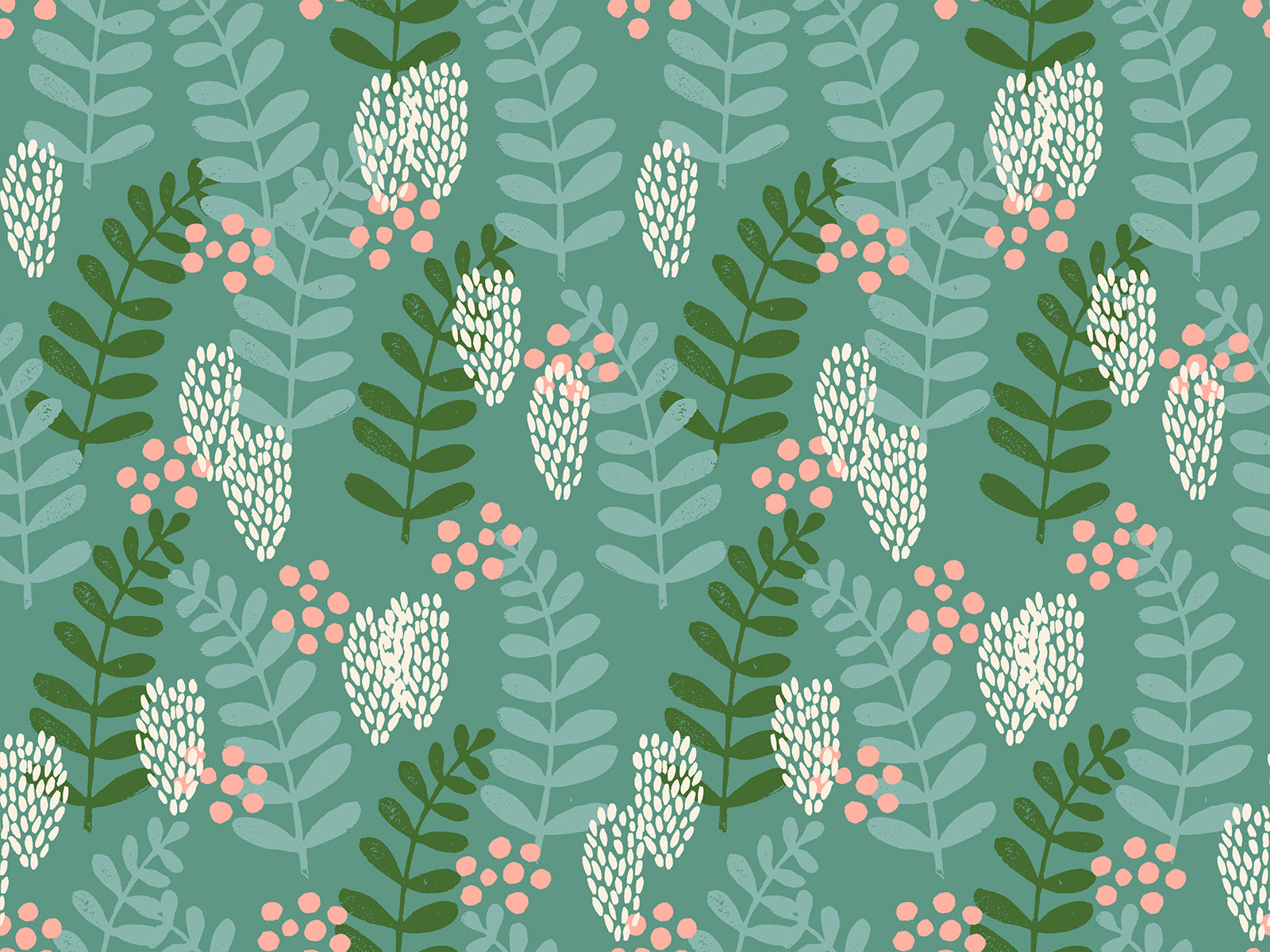 Reimagined Landscapes Fern Dell Teal RS605115 by Jen Hewett for Ruby S ...